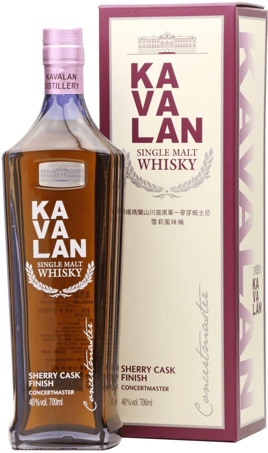 Виски Kavalan Concertmaster Sherry Cask Finish Single Malt Whisky (gift box) 0.7 л (Кавалан ...